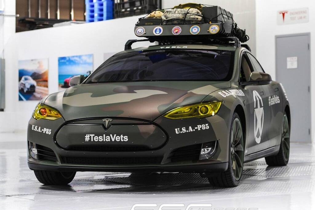Tesla Model S im Army-Look: Tuning zum US-amerikanischen Veterans Day ...